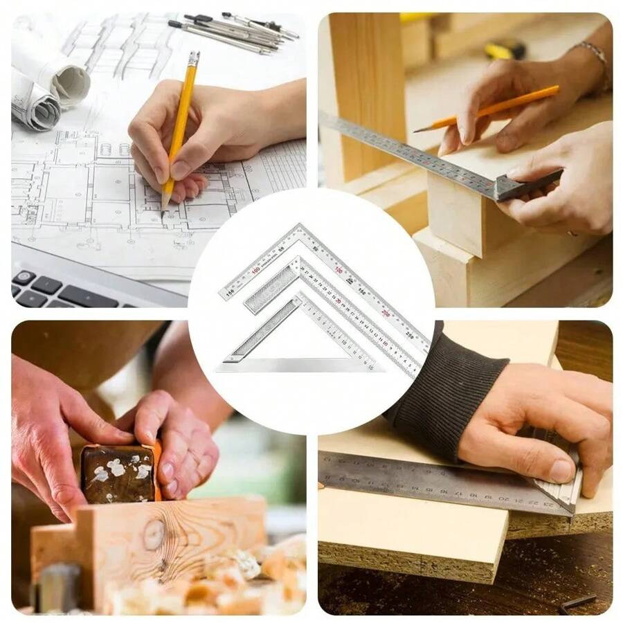 Aluminum Alloy Square Ruler Right Angle 90 Turning Ruler Woodworking ...
