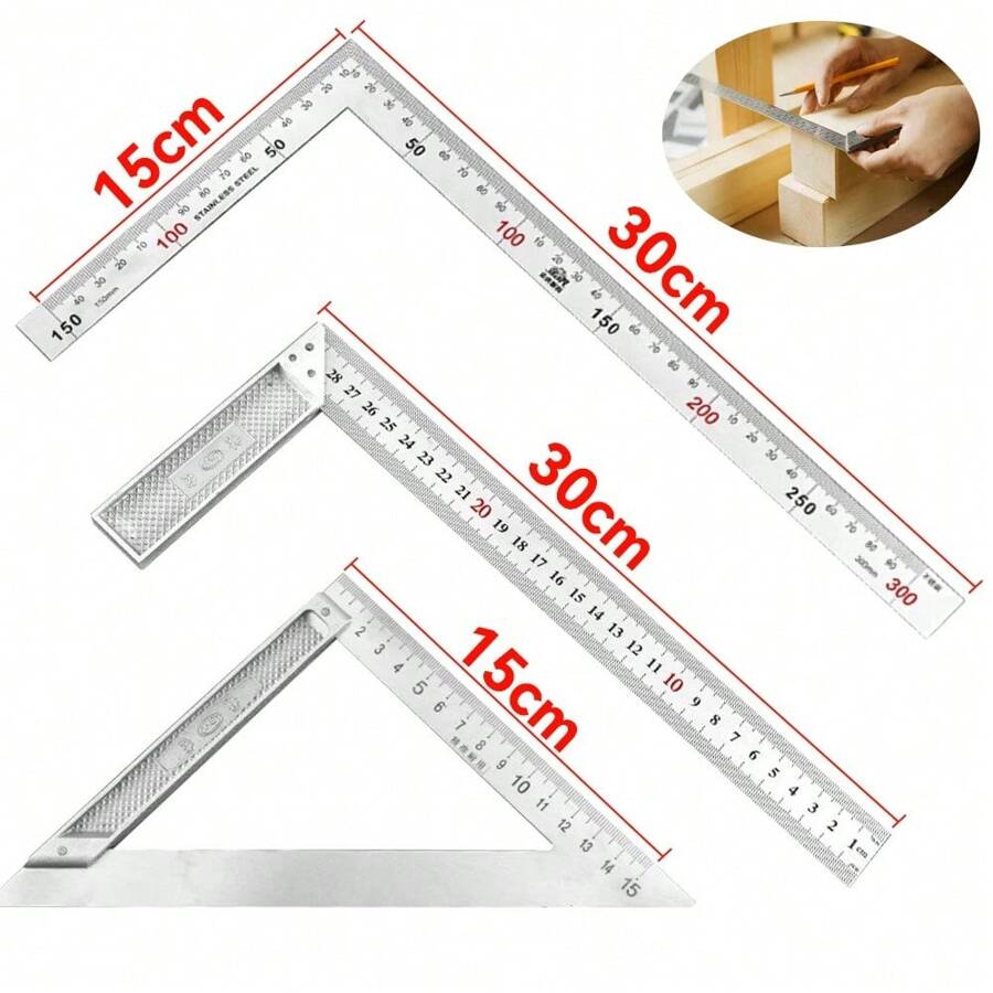Aluminum Alloy Square Ruler Right Angle 90 Turning Ruler Woodworking ...