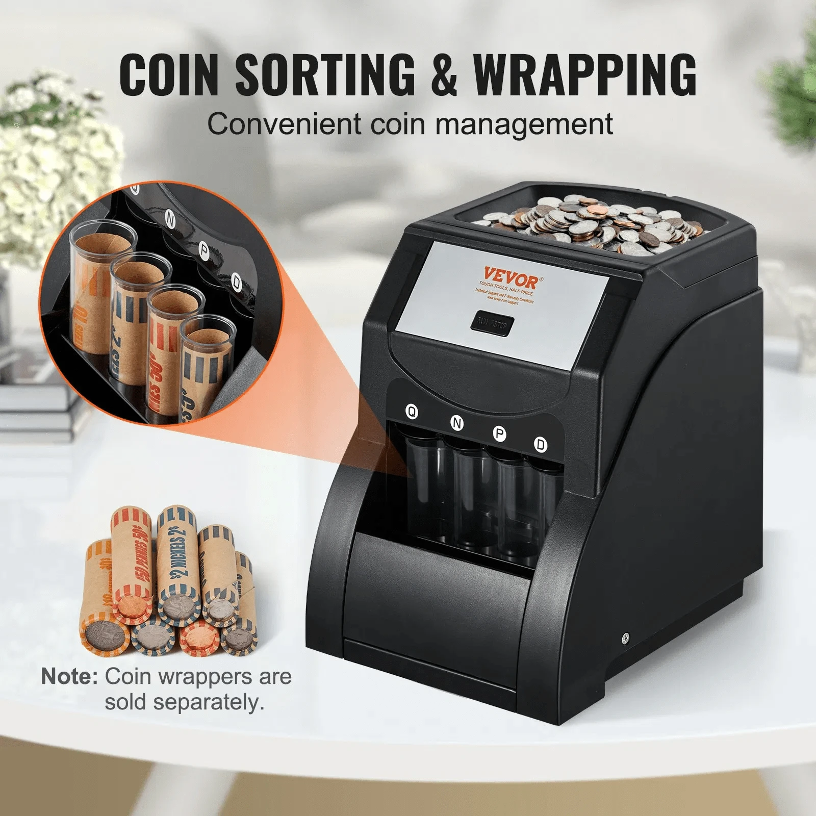 USD Coin Sorter, Coin Sorter Machine For USD Coin 1¢ 5¢ 10¢ 25¢, Sorts ...