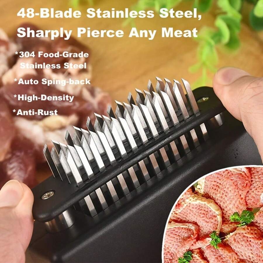Meat Tenderizer, 48-Pin Stainless Steel Sharp Steak Tenderizer, Roast ...
