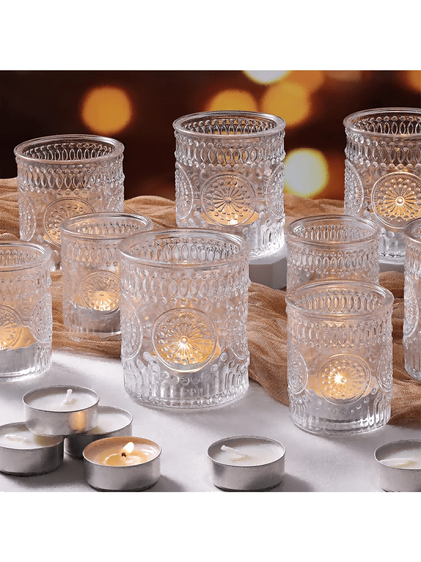 Candle Votive Glass Holders 12Pcs - Bulk Wedding Tea Light Votives ...