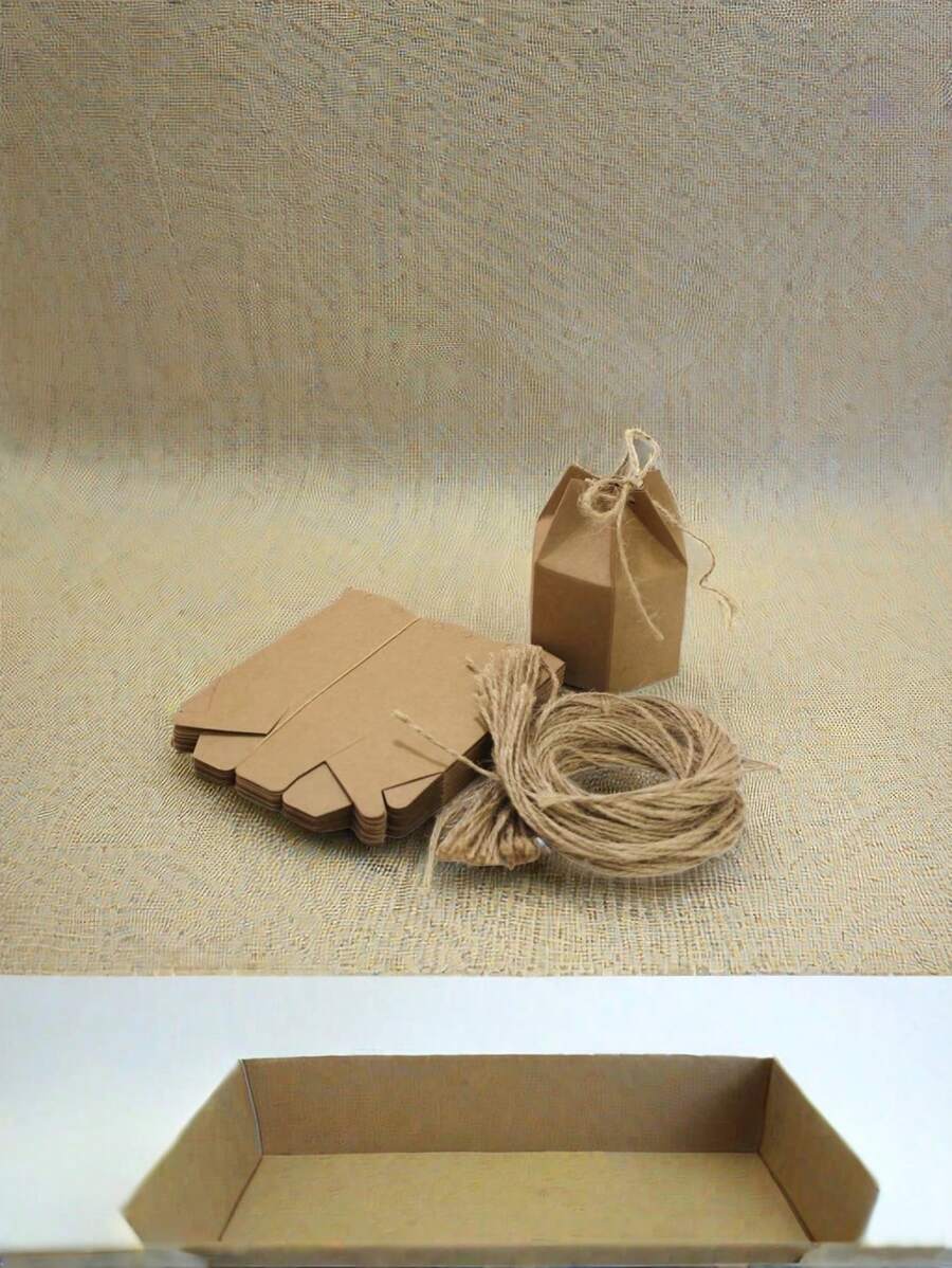 50pcs Hexagonal Kraft Paper Forest Gift Box, Candy Box, Birthday Gift ...