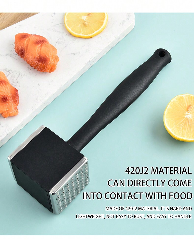 New Square Double-Sided Meat Tenderizer, Beef Chicken Pork Mallet, Meat ...