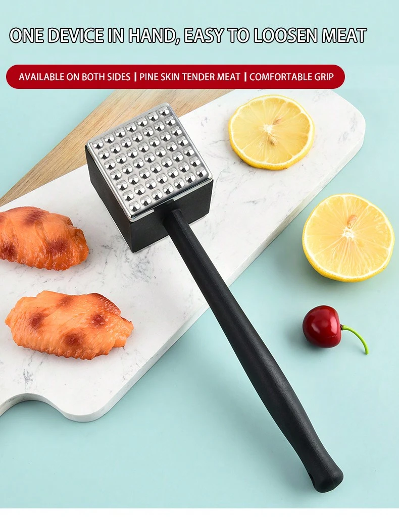 New Square Double-Sided Meat Tenderizer, Beef Chicken Pork Mallet, Meat ...