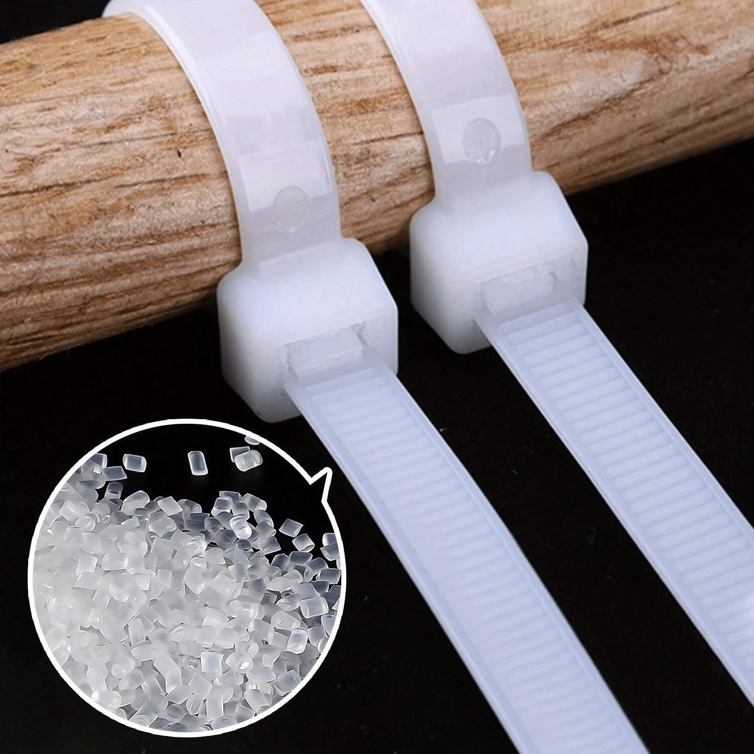 100pcs Nylon Self-Locking Cable Ties White Plastic Zip Ties Bundle Wire ...