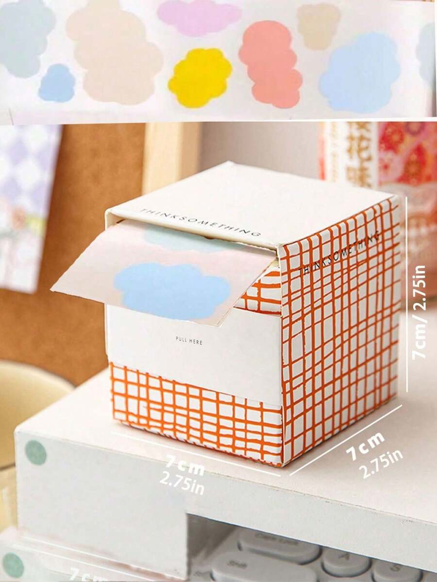 100 Sheets/box Diy Cloud Shaped Pull-out Sticky Notes For Students To ...
