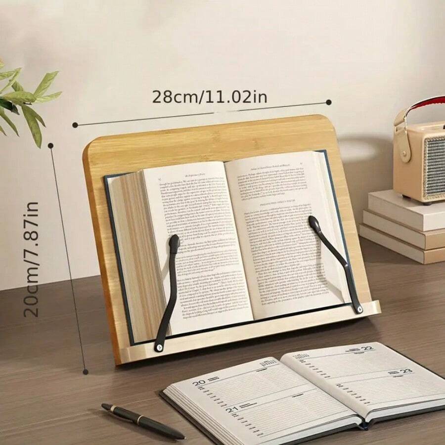 Adjustable Wooden Bookshelf With 8 Tilted Multi-Function Reading Stands ... Adjustable Wooden Bookshelf With 8 Tilted Multi-Function Reading Stands ...