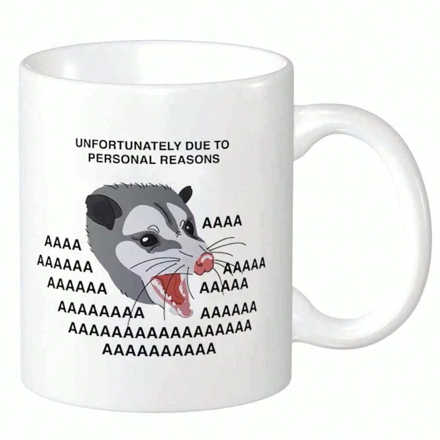 Funny Possum Mug, 11 Oz, Modern Minimalist Gift For Possum Lovers ...