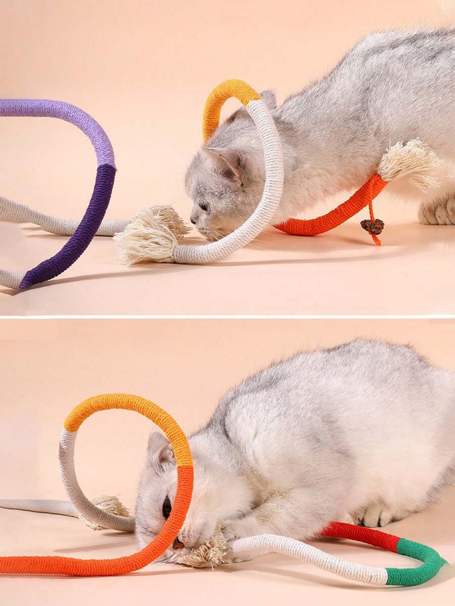 3pcs Cat Chewing Rope Toys, Dental Cleaning Sisal Ropes, Bite Resistant ...