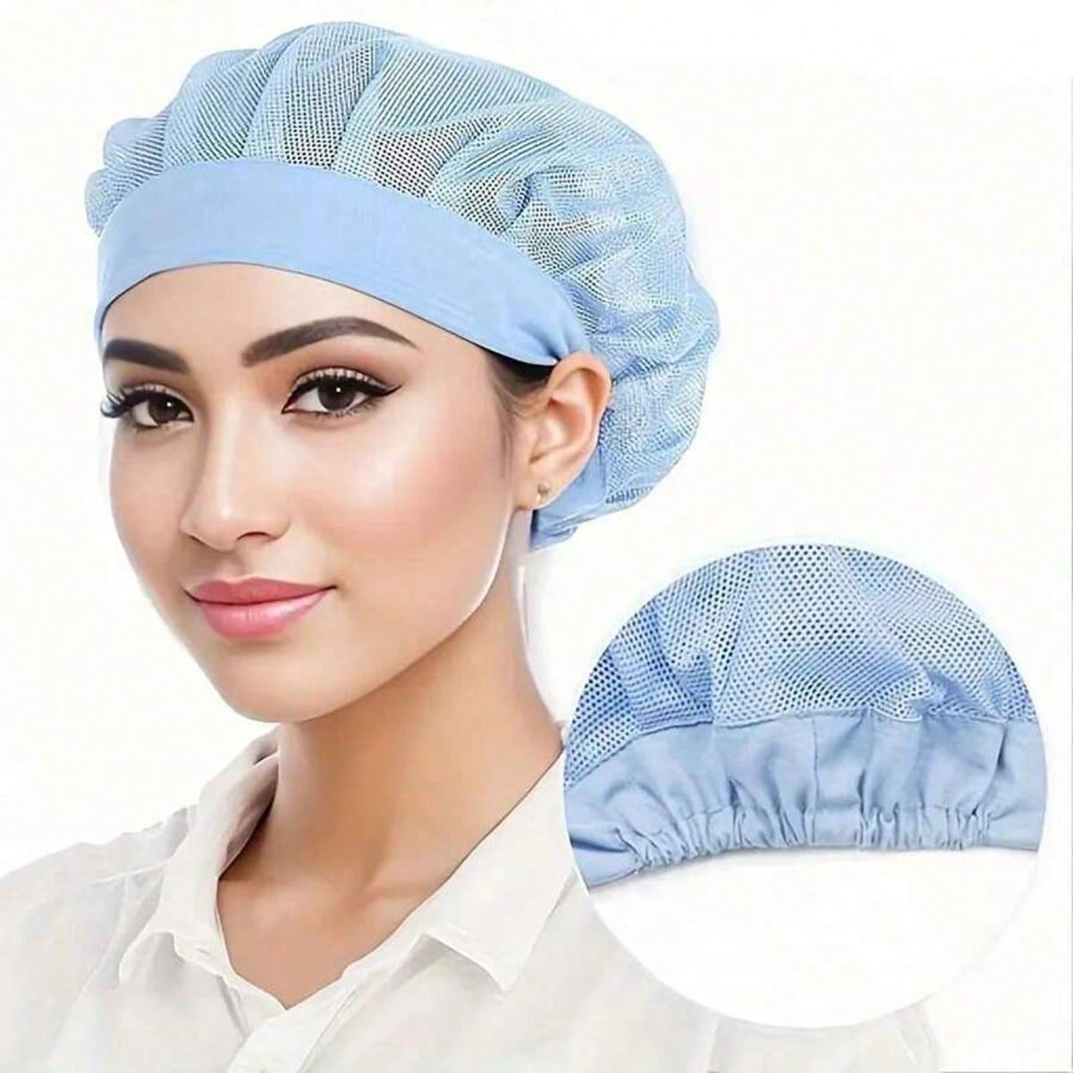 1pc Breathable Mesh Chef Hat, 360 Degree Air Circulation Work Cap, Dust ...