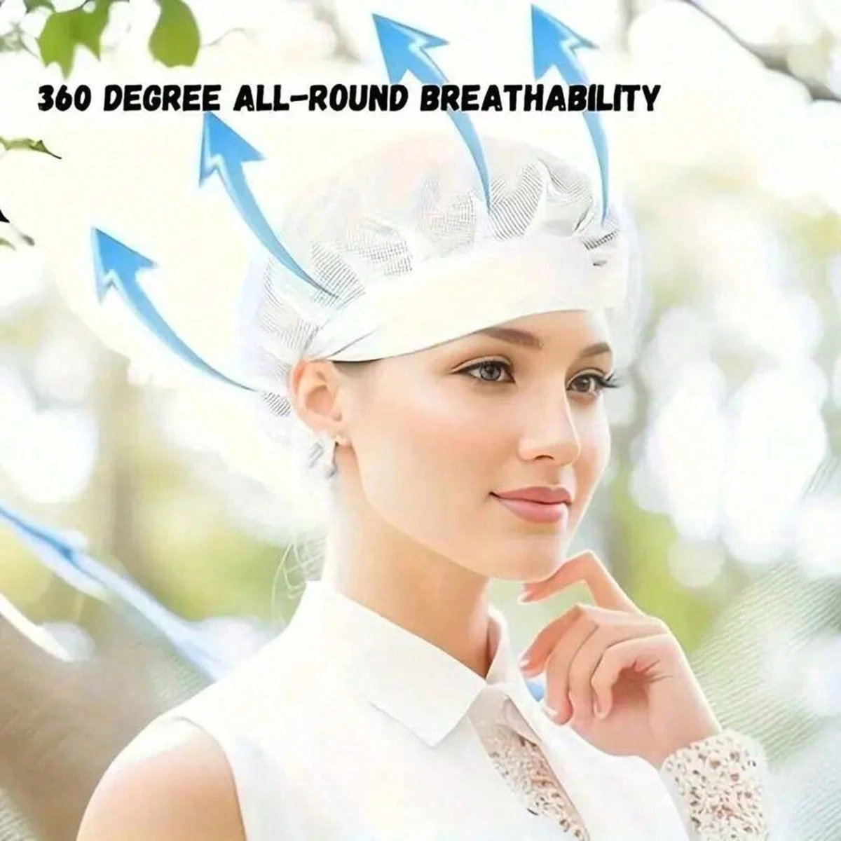 1pc Breathable Mesh Chef Hat, 360 Degree Air Circulation Work Cap, Dust ...