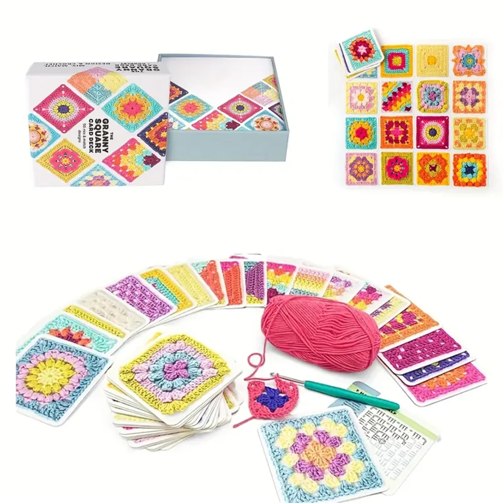 Deck Of Granny Squares Cards - 50 Mix And Match Designs Crochet Granny Squares Book, Granny ...