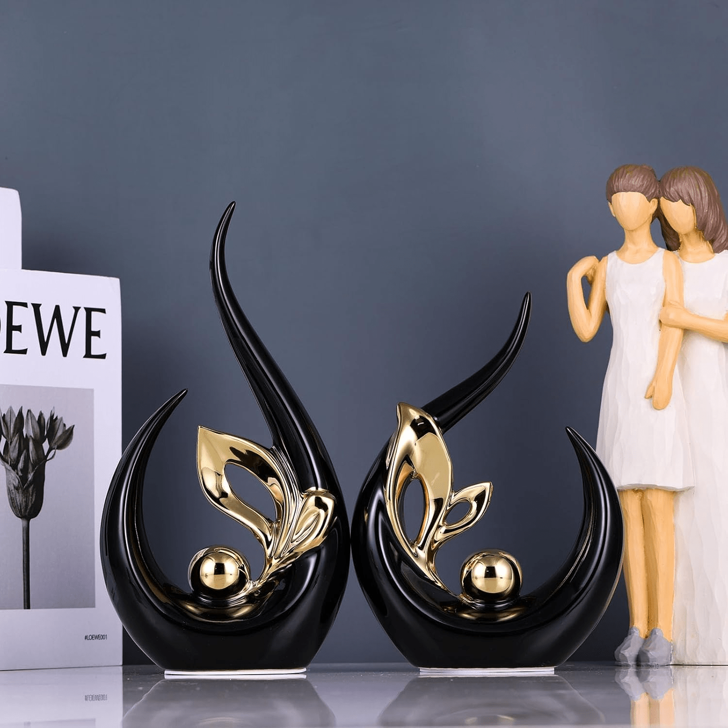 1 Set Of 2 Black Office Computer Desk Decor, Medieval Modern Art ...