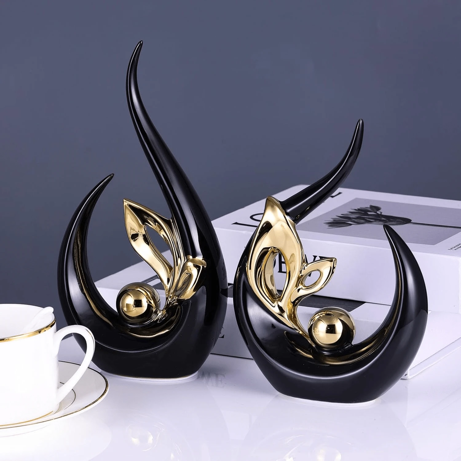 1 Set Of 2 Black Office Computer Desk Decor, Medieval Modern Art ...