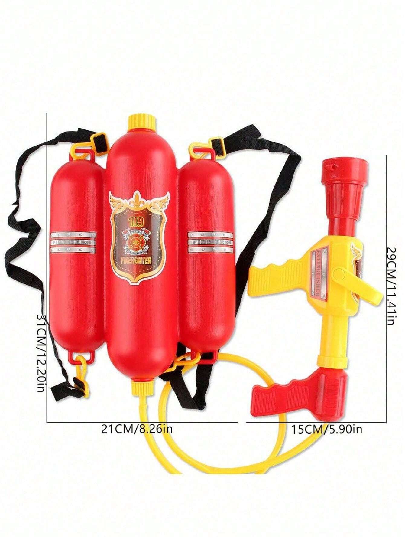 1 Set Kids Firefighter Backpack Water Gun Playset, Pretend Play ...