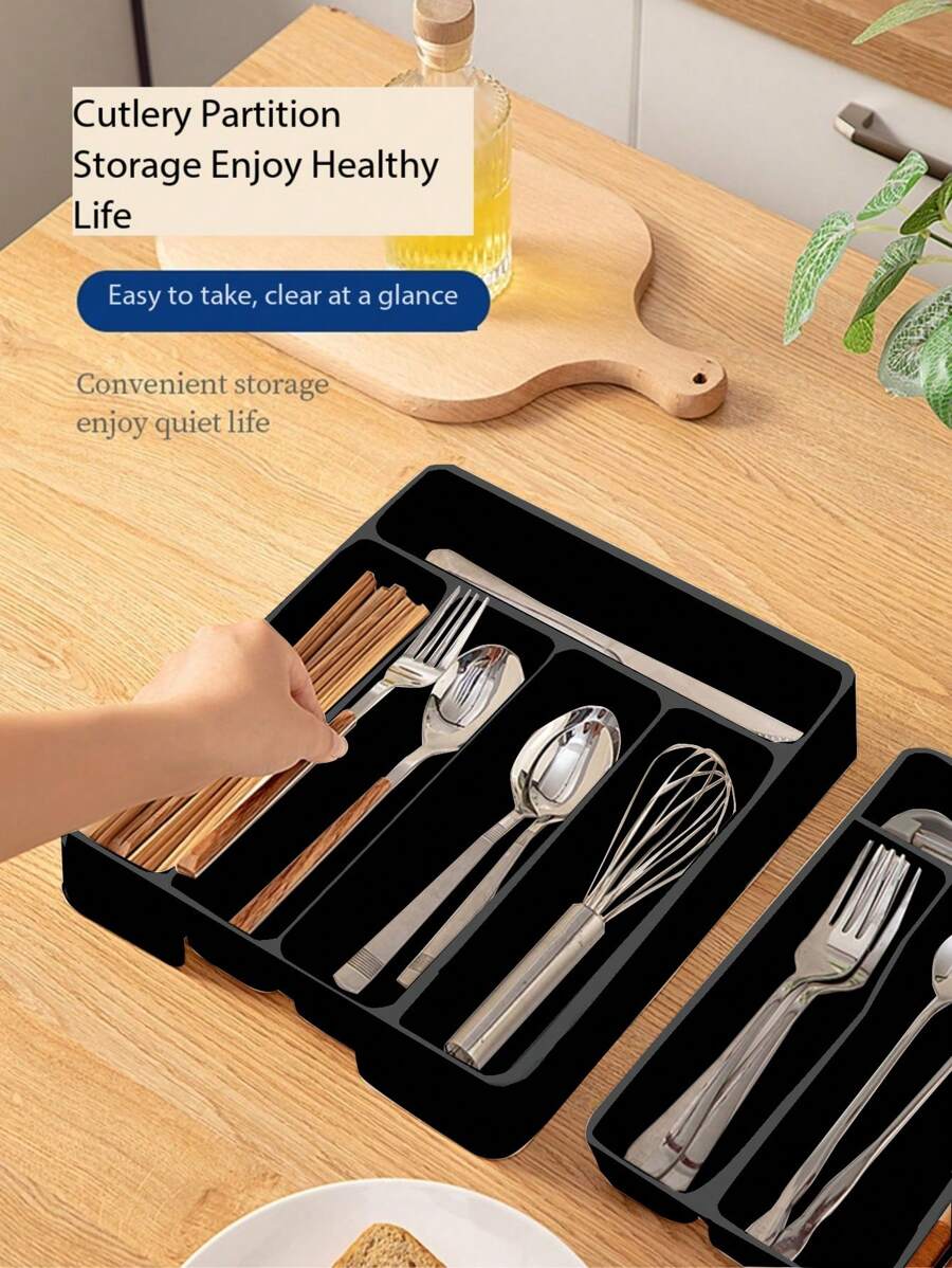 1pc Kitchen Drawer Divider Utensil Storage Box, Cutlery Holder ...
