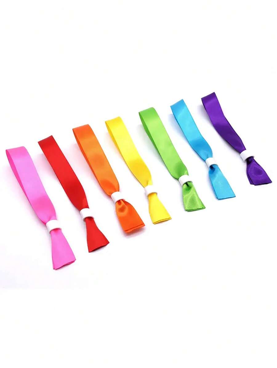 10pcs Random Color Ribbon Wristbands, Activity Party Identification ...