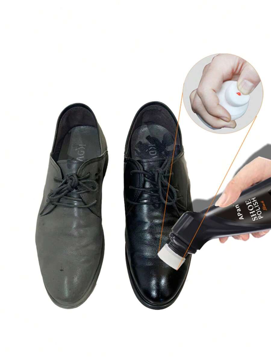 Black And Neutral Shoe Polish Sponge Kit 3.38 Oz Shoe Polish And Shine ...