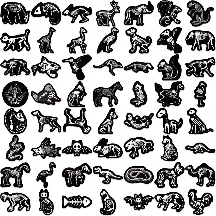 55PCS Animal Skeleton Stickers Vinyl Aesthetics Stickers For ...