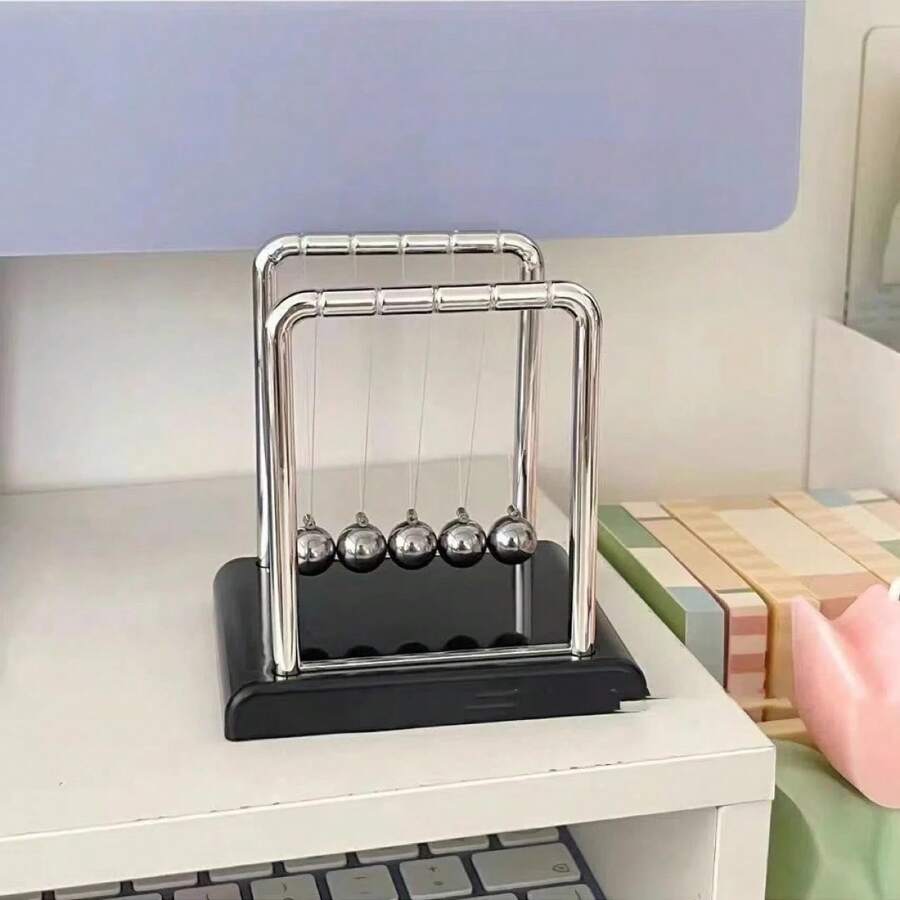 Newton's Cradle Desk Decor, Physics Science Ball Collision Pendulum ...