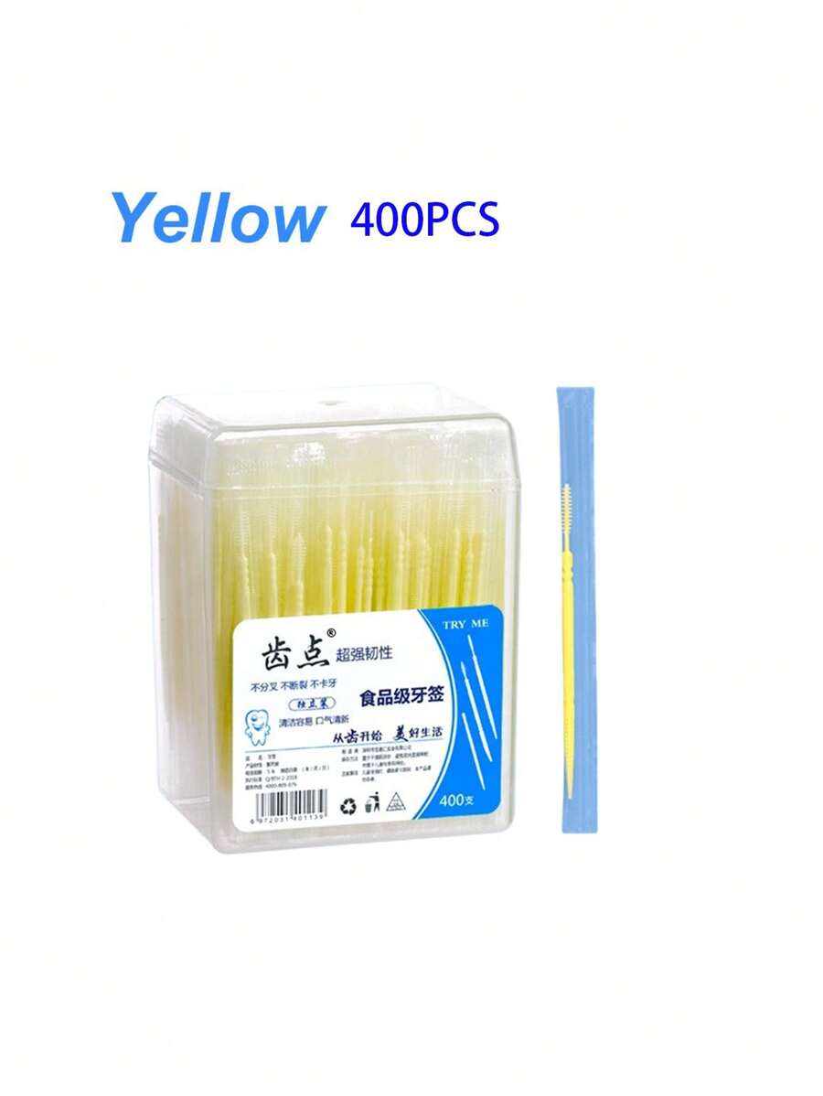 100 Pcs/400 Pcs Individually Packed Toothpicks/Interdental Brushes ...