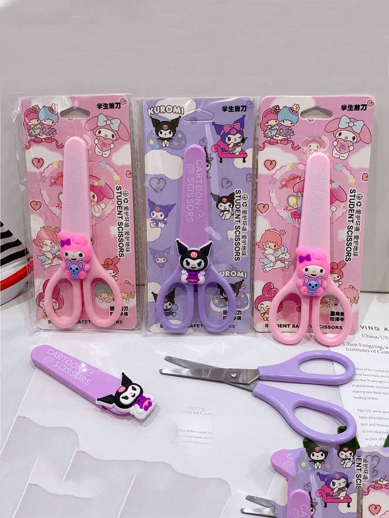 Sanrio Cartoon Sanrio Kuromi Scissors Cinnamoroll Melody Cute Kid Hand ...