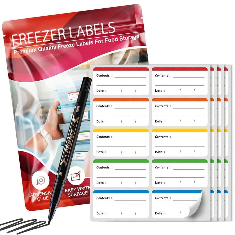 100pcs Easy Peel Off Colored Coding Freezer Food Labels Stickers, Non ...