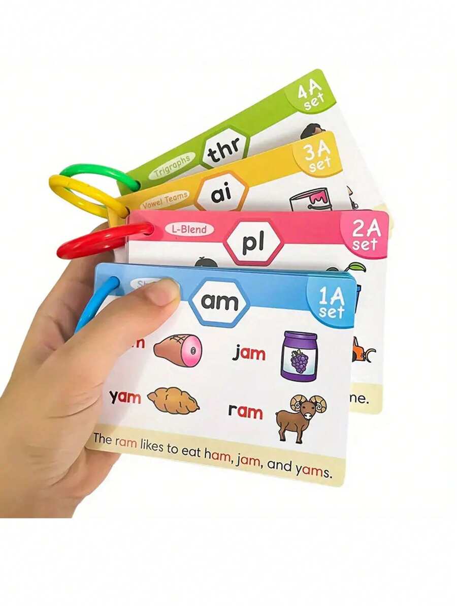 65pcs Phonics Flashcards, 20 Stages Of Reading Learning, Mixed Long ...