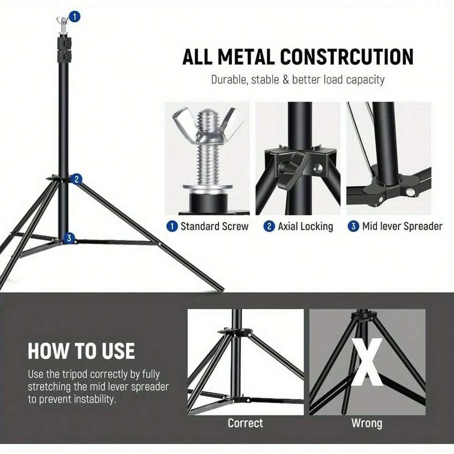 NEWKS Versatile 2mX2m Photography Backdrop Stand With 6 Spring Clamps ...