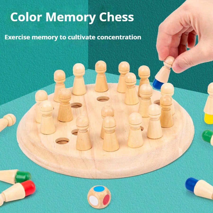 Wooden Memory Chess Puzzle Toys Focus On Memory Training For Children ...