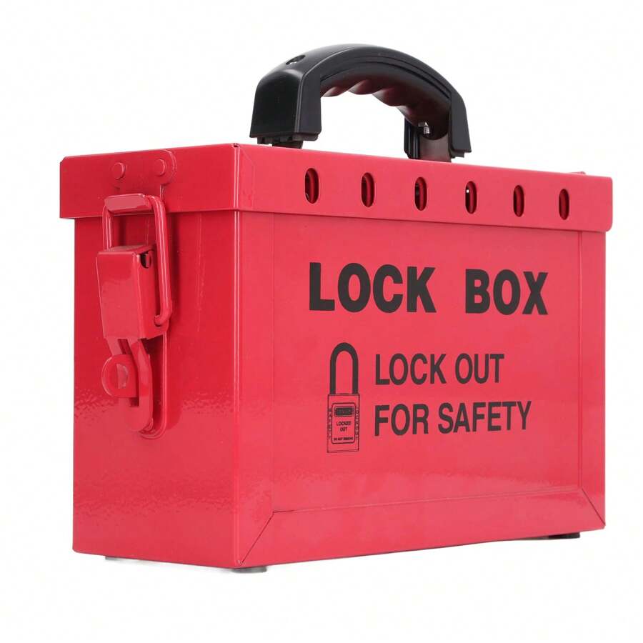 Lockout Tagout Box Portable Safety 13 Guage Lockout Tagout Group Lock ...