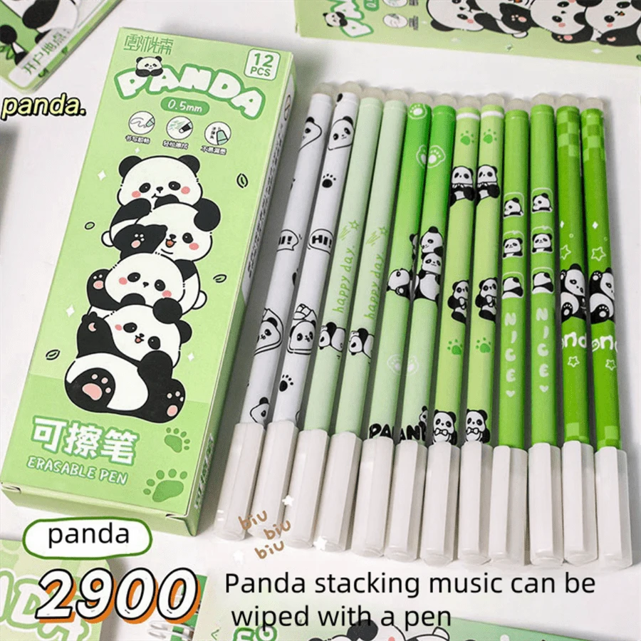 1 boîte (12 pièces) Stylos-gel effaçables mignons de type capybara 0,5 ...