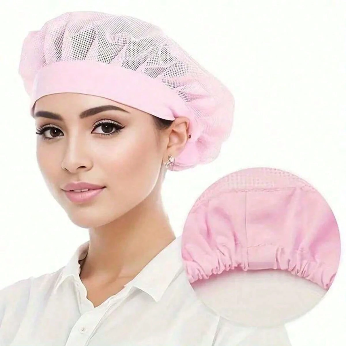 1pc Breathable Mesh Chef Hat, 360 Degree Air Circulation Work Cap, Dust ...
