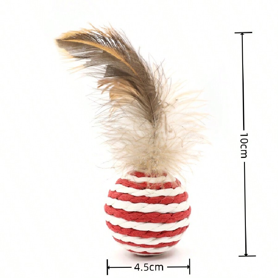 Cat Toys - Set Of Feathers Sword, Sisal Balls, Paper Balls With ...