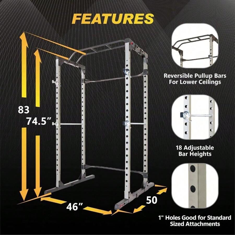 Fitness Reality Squat Rack Power Cage | Optional LAT Pulldown & Leg ...