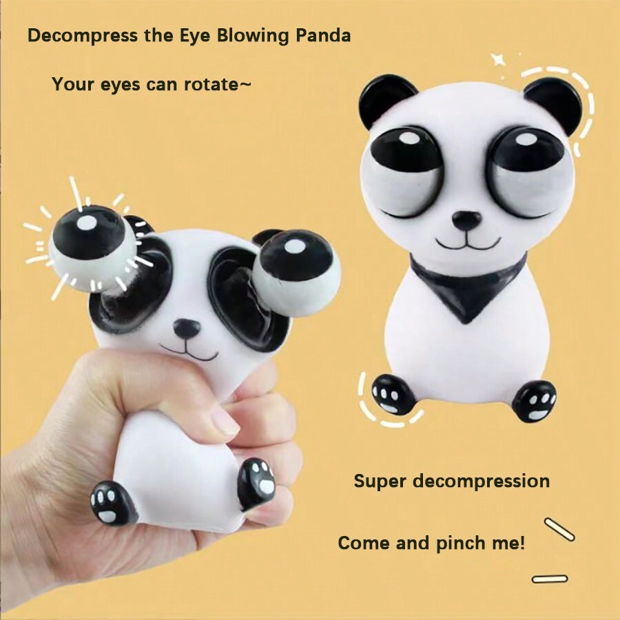 Bulging Eye Squeeze Doll, Exploding Eye Panda Plush Doll, Stress Relief ...