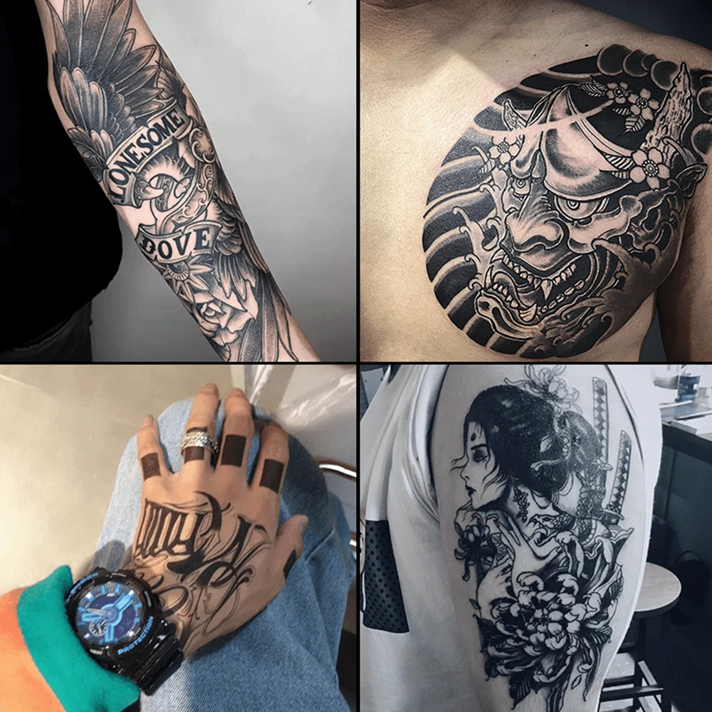 (Geisha Arm & Back Temporary Tattoo) Herbal Fake Tattoo, Realistic ...