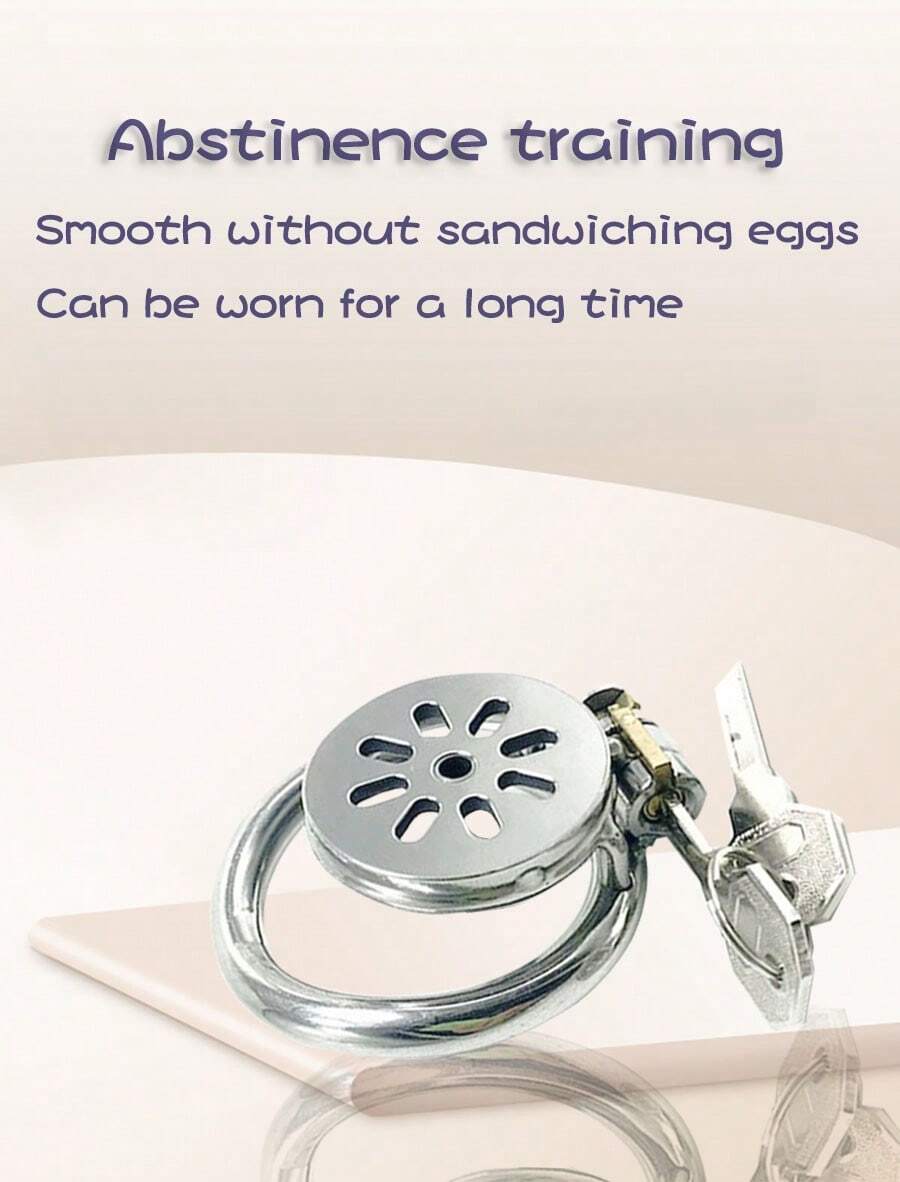 Stainless Steel Flat Plate Round Hole Chastity Lock Cage, Male Chastity ...