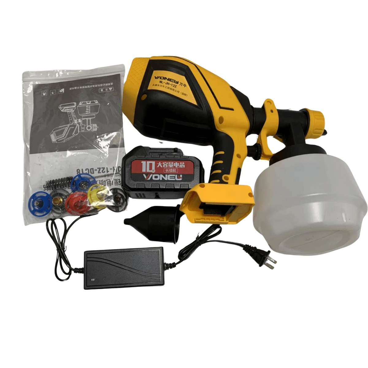 Cordless Spray Painting Machine Battery + Electric Airless Spray Gun ...