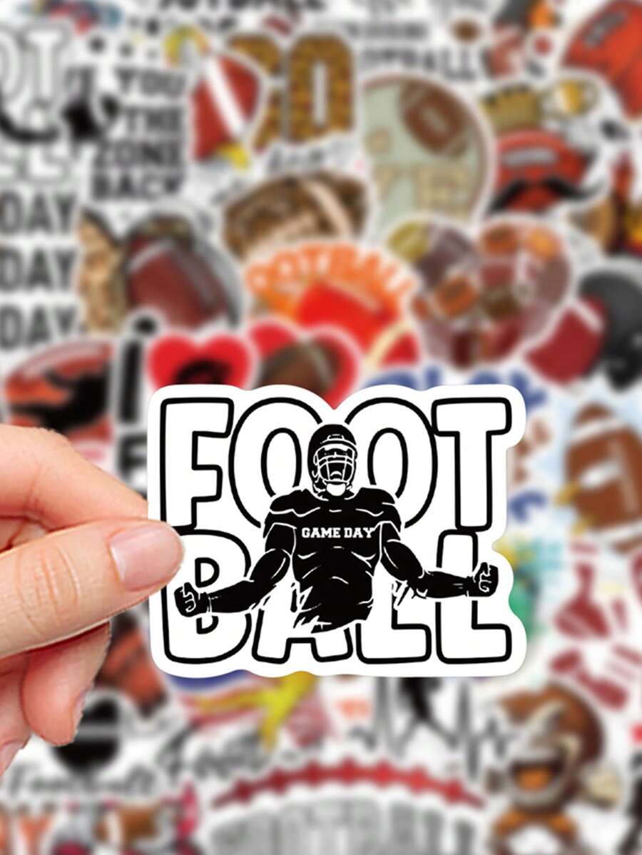50Pcs American Football Stickers Set - Sports Fan Decals For Laptop ...