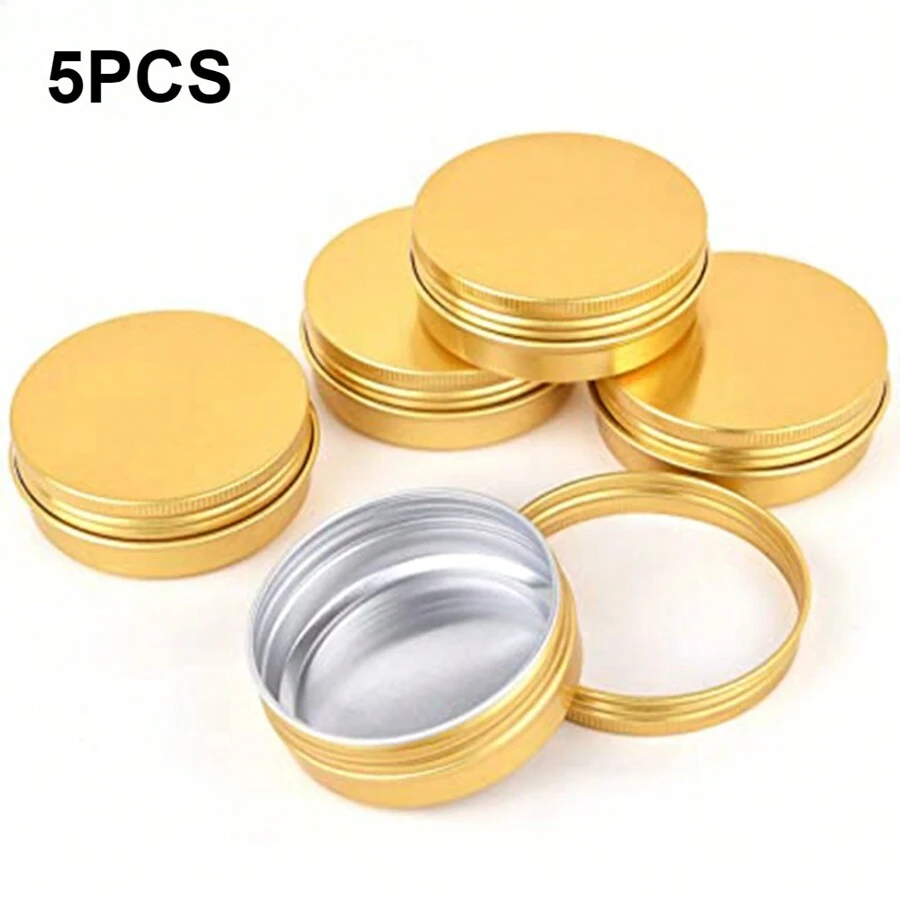 5/10pcs 15ml Gold-Colored Capped Aluminum Containers, Refillable ...