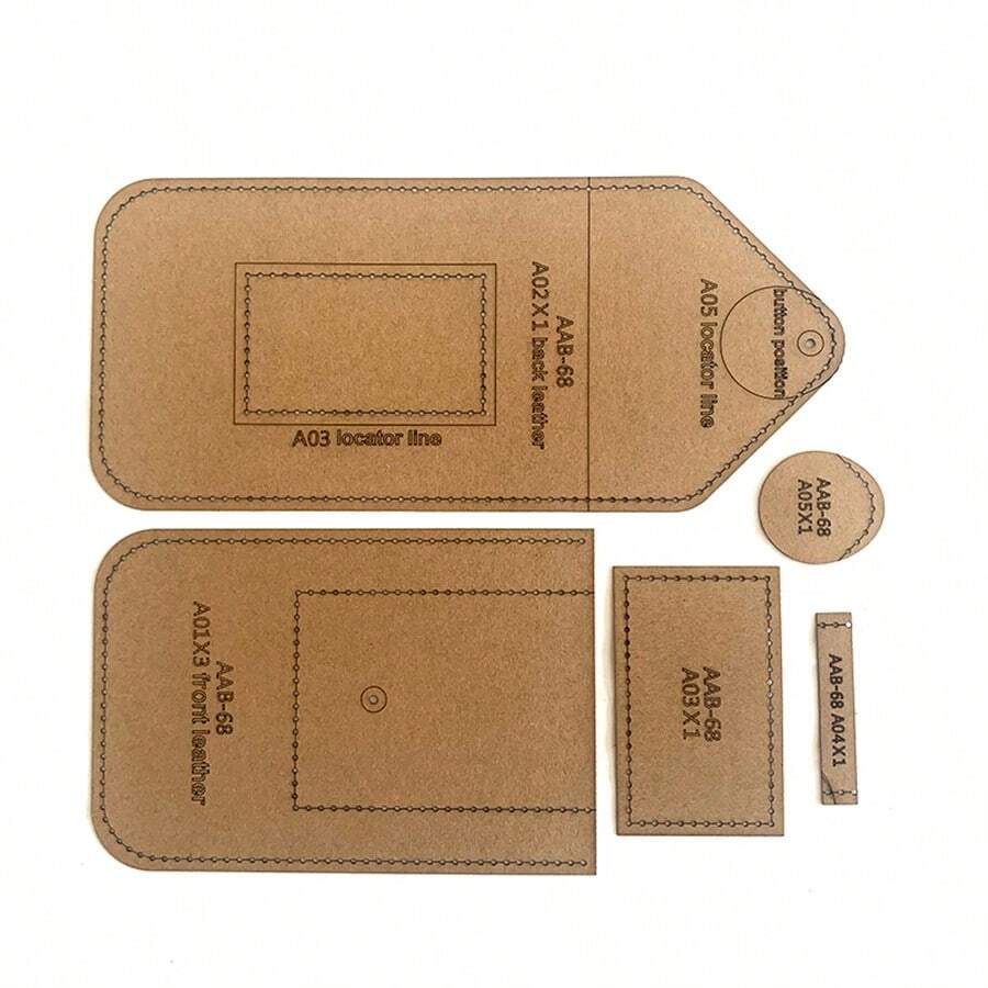 DIY Leathercraft Brown Cardboard Template Patterns For Phone Case, Waist Bag, Leather Tools ...