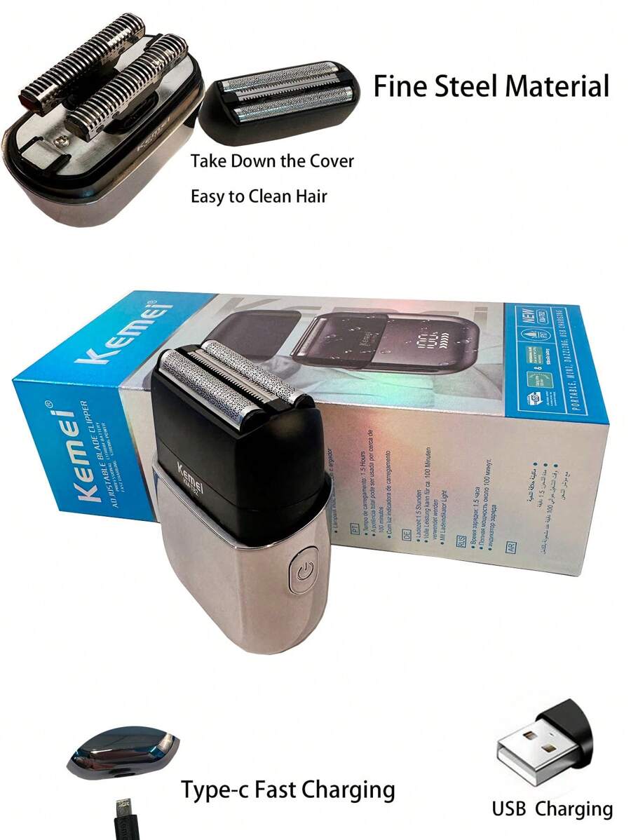 Kemei New Electric Shaver LCD Display Reciprocating Razor Professional ...