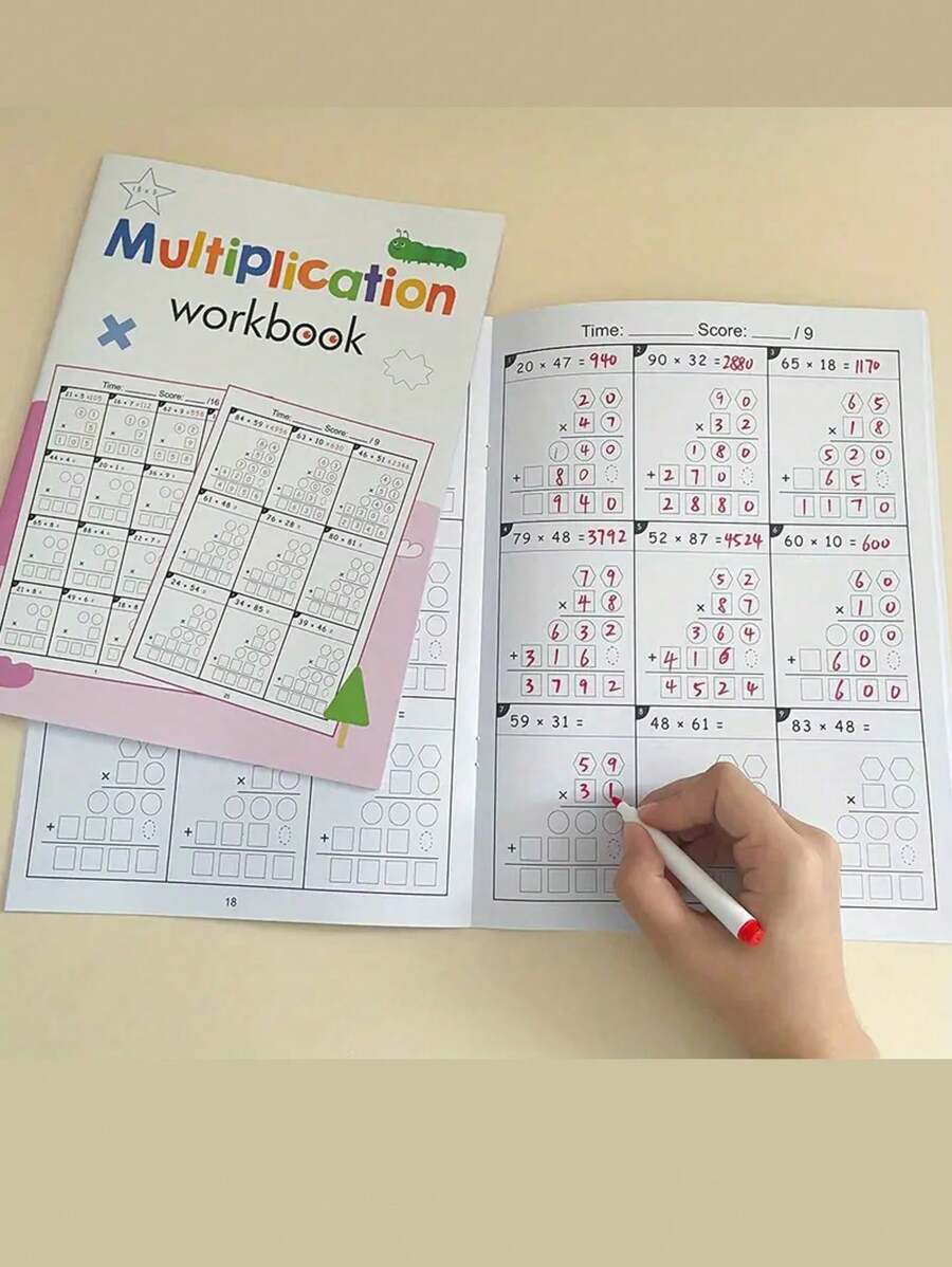 Multiplication Practice Workbook - Math Writing Aids, Two-Digit ...
