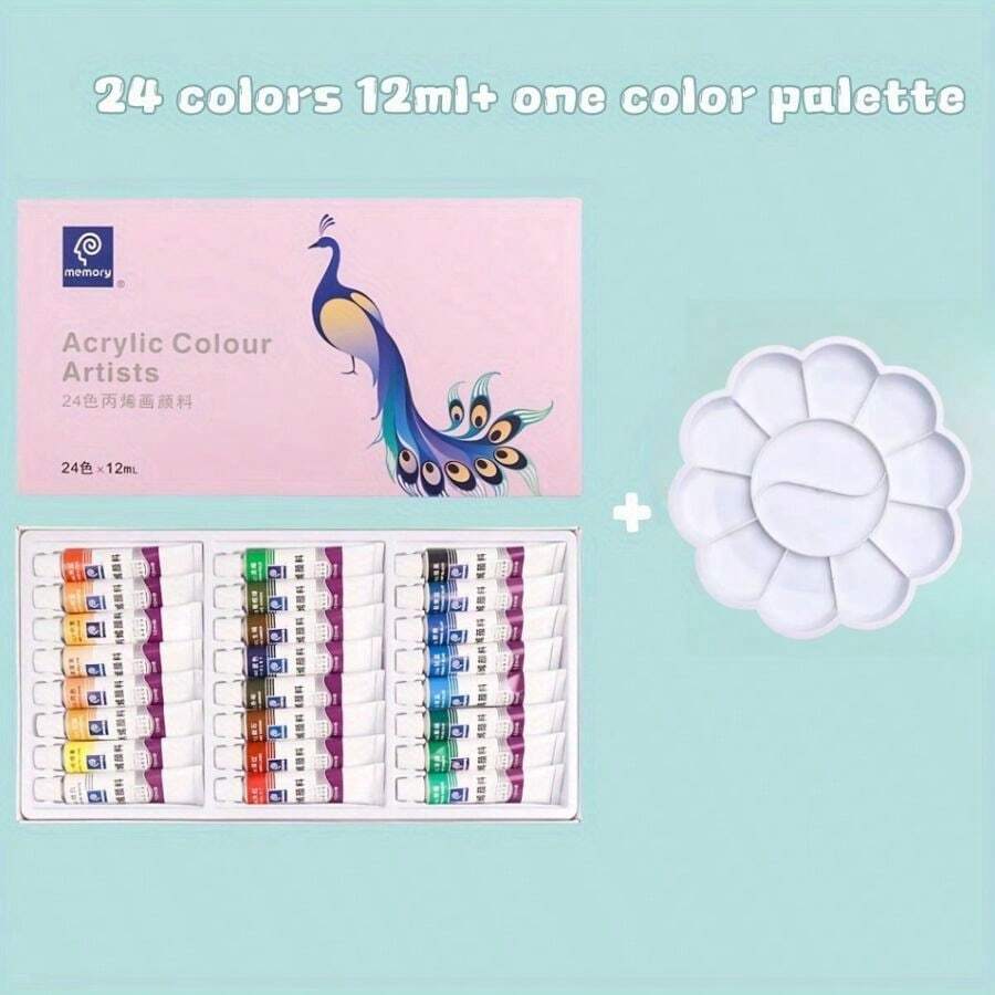 12 Color 18 Color 24 Color Acrylic Paint Set, 12 Ml /0.4 Oz-A Single ...