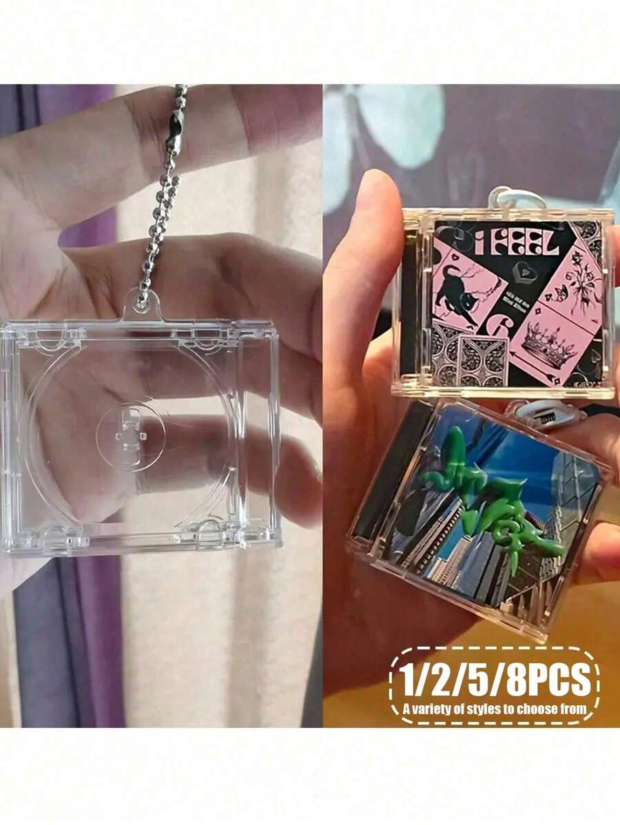 1pc Mini CD Box Album Record Pendant Keychain,Diy Acrylic Keychains ...