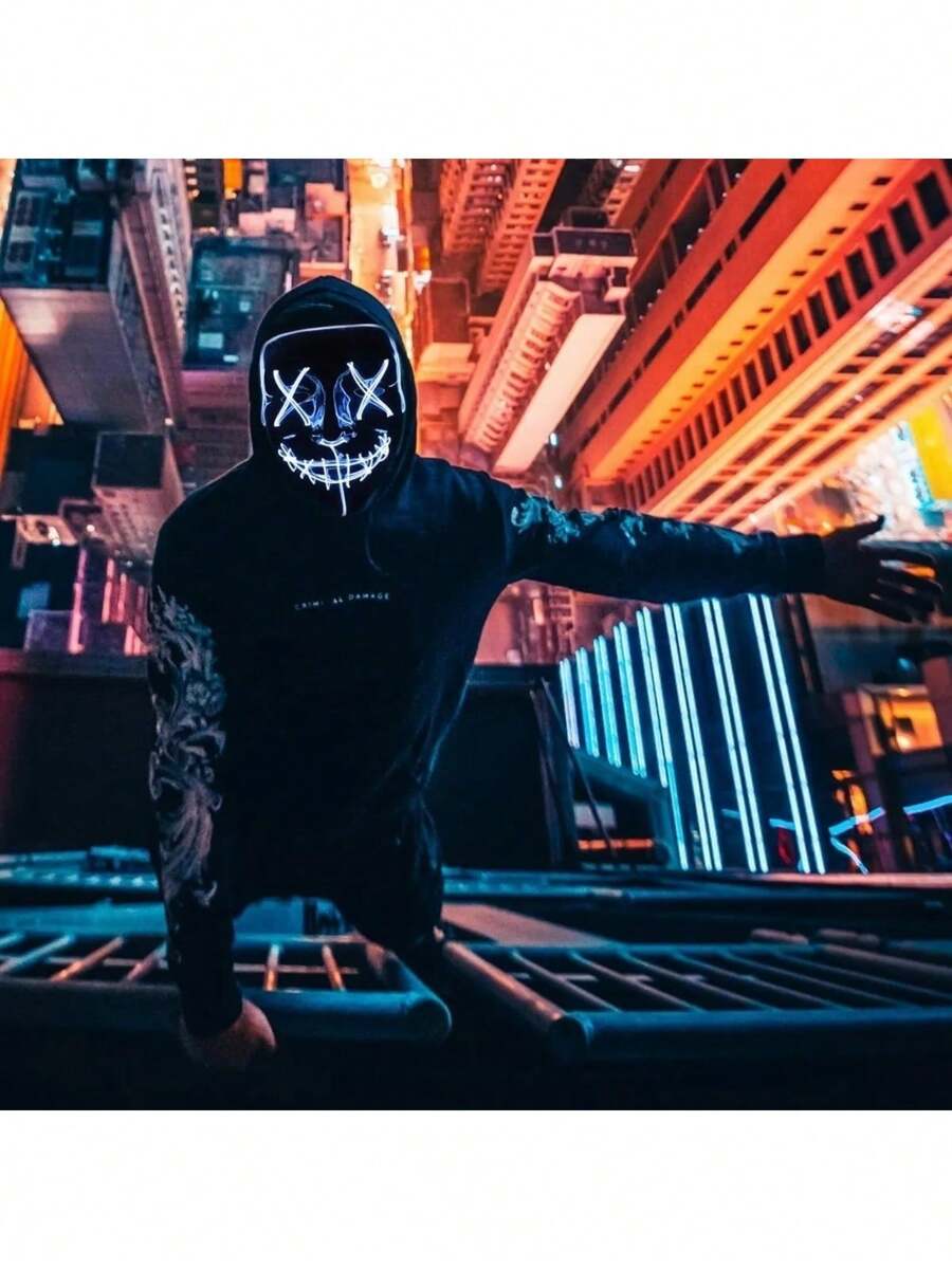 Máscara Luz Led La Purga Halloween The Purge Colores Calidad | Moda de ...