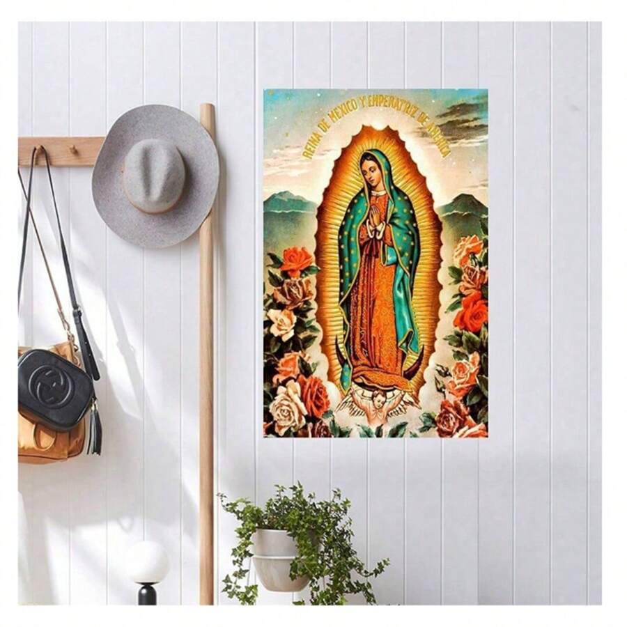 1pc,Catholic Mural Virgin Mary Our Lady Of Guadalupe Posters Wall Art ...