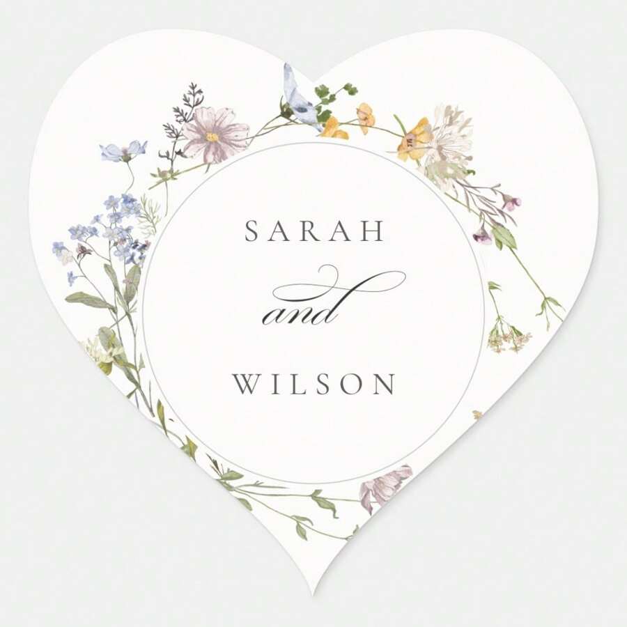 Elegant Personalized Floral Stickers - Customizable Wedding Name Labels ...