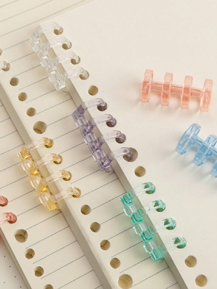 10 Pieces Of Plastic 4-Hole Clips, Loose-Leaf Book Binding Strips, Self ...